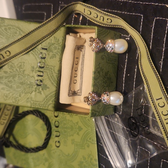 Gucci | Jewelry | Authentic Gucci Dangle Strawberry And Gg Symbol ...